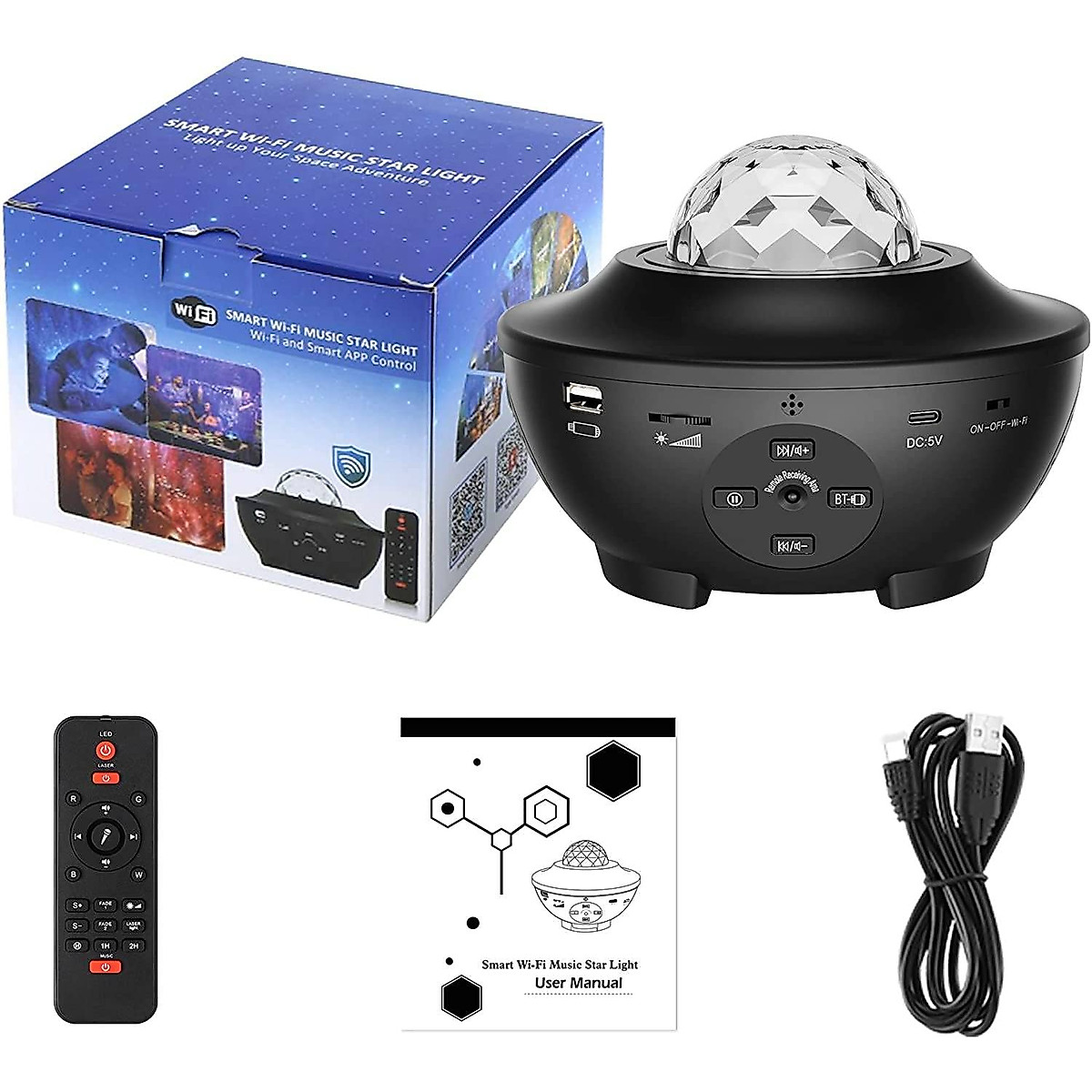 Galaxy Projector Star Projector,Star Light Room Decor Light for Kids and Adults,Smart Night Lights for Bedroom with Bluetooth Music Speaker,APP Control,Remote Control