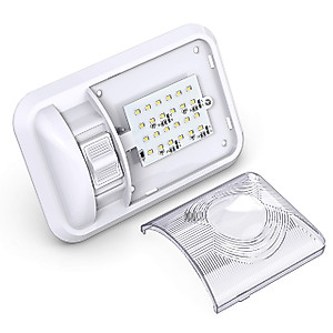 Leisure LED 5 Pack 12V Led RV Ceiling Dome Light RV Interior Lighting for Trailer Camper with Switch, Single Dome 300LM (Natural White 4000-4500K, 5-Pack)