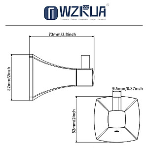 WZRUA Towel Hook Matte Black 2PC,Stainless Steel and Zinc Alloy Robe Coat and Clothes Hook,Heavy Duty Wall Hook for Bathroom & Kitchen,Modern Style Wall Mounted