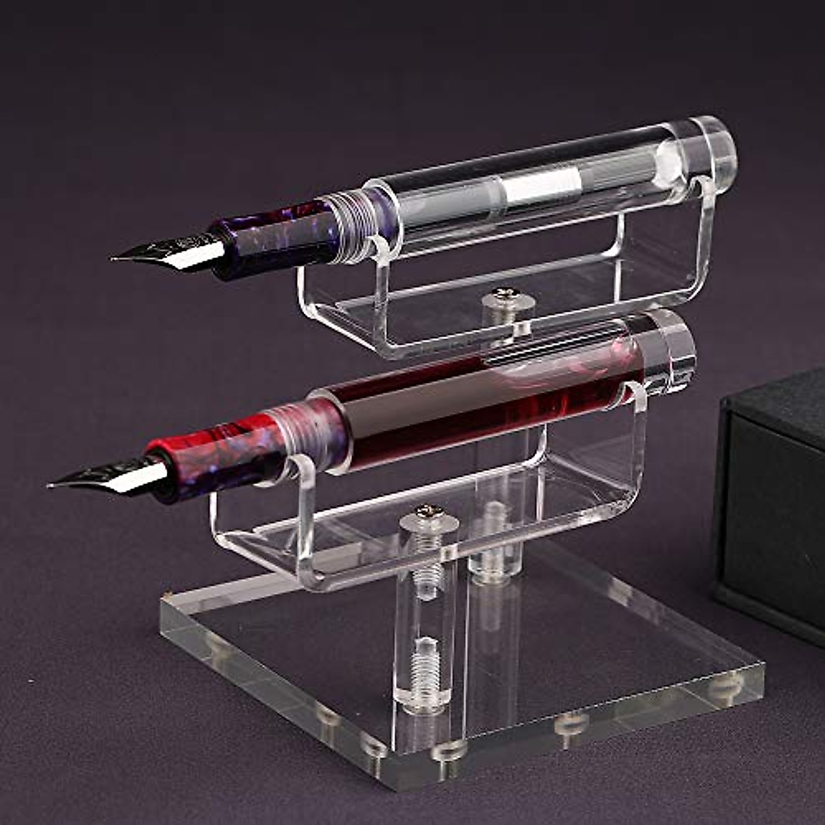 Lanxivi Majohn C1 Fountain Pen Fine Nib Clear Transparent Acrylic Resin, Mini Pocket Pen, Eyedropper,Cartridges and Converter Filling