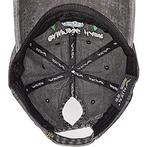 Waldeal Womens Embroidered Camping Hair Don't Care Ponytail Hat Adjustable Glamping Baseball Cap Black