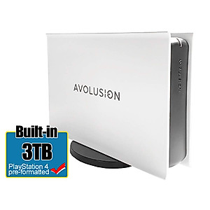 Avolusion PRO-5X Series 3TB USB 3.0 External Gaming Hard Drive for PS4 Original, Slim & Pro (White)