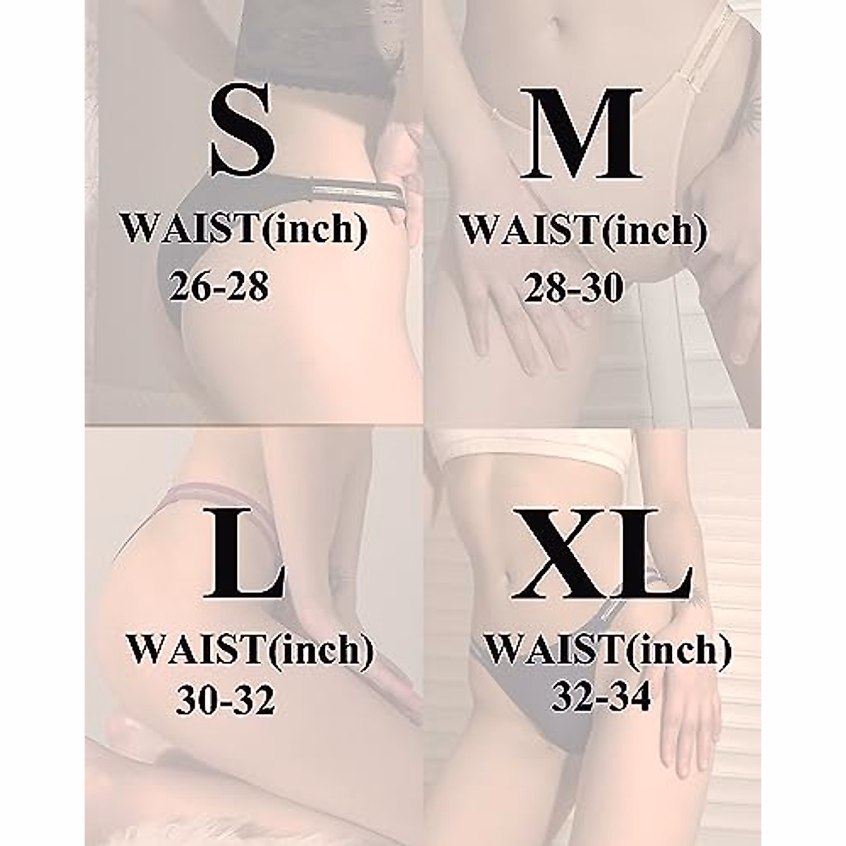 Bolivelan Women G-String Panties High Cut Low Rise Tanga Underwear for Ladies Pack of 6 (US 4, Multicolor)