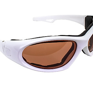 Hurricane Eyewear Category-5 White Jet Ski Sunglasses Driving Mirror Lens