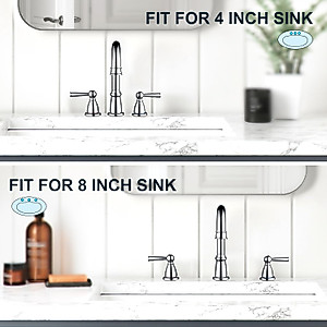 CREA Widespread Bathroom Faucet 3 Hole Chrome 8 inch 2 Handle Faucet with Pop Up Drain 4 in Sink Faucets for Vanity Lavatory Basin Restroom Bath