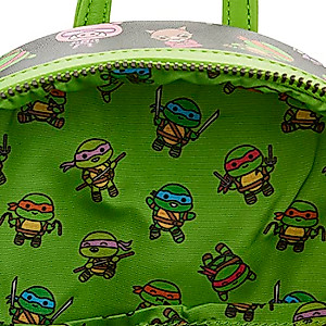 Loungefly Teenage Mutant Ninja Turtles Sewer Cap AOP Womens Double Strap Shoulder Bag Purse
