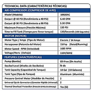 California Air Tools 10020ACAD Ultra Quiet & Oil-Free 2.0 Hp, 10.0 Gal. Aluminum Tank Air Compressor w/Auto Drain