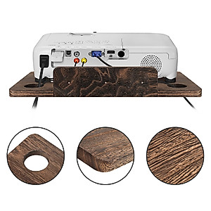 Projector Shelf,Projector Wall Mount Floating Shelf, Projector Stand,Projector Rack Holder,Projector Mount,PlayStation Shelf,Router Shelf Storage Box Modem Cable Shelf by Wood