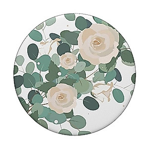 Eucalyptus and Roses White PopSockets Standard PopGrip