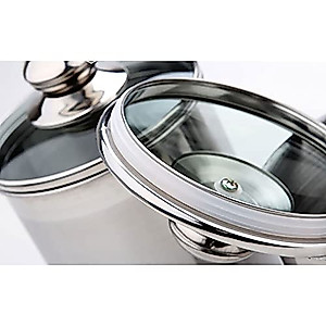 Airtight Canisters Sets for the Kitchen Counter - Stainless Steel Food Storage Containers with Glass Lids for Tea, Coffee, Sugar, Flour - Baking Dry Storage, Metal Pantry Canister - Medium 4PCS