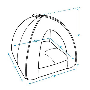 Pet Tent-Soft Bed for Dog and Cat by Best Pet Supplies - Gray Lattice, 16" x 16" x H:14"