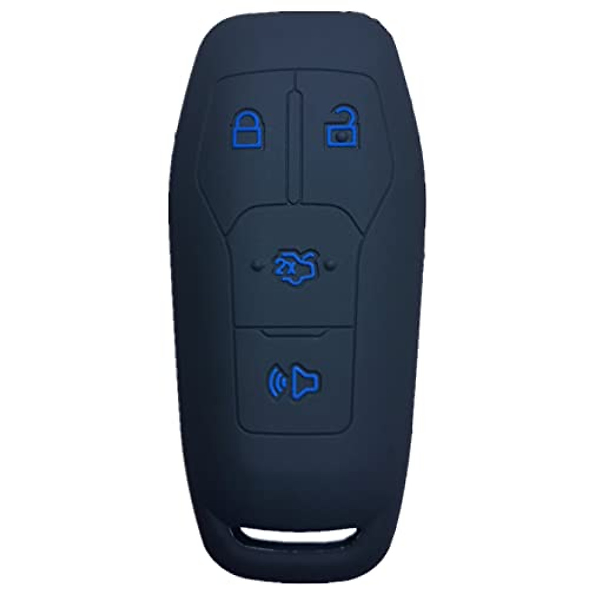 RUNZUIE 4 Buttons Silicone Keyless Entry Remote Smart Key Fob Cover Compatible Fit for Ford Mustang Fusion Edge Explorer F150