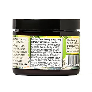 Santa Cruz Paleo Real Salt Electrolytes Powder, Lemon Lime, Hydration Drink Mix Made with Himalayan Pink Salt, Sea Salt, Magnesium Glycinate, Gluten & Sugar Free, Keto, Paleo, 30 Servings, 1 Jar