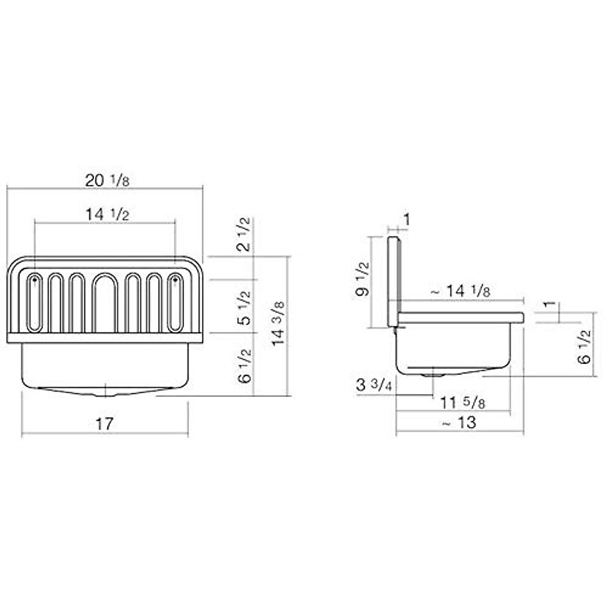 Alape Bucket Sink Wall Mounted Small Service Sink Glazed Steel Utility Sink, With Overflow, Dark Black Trim