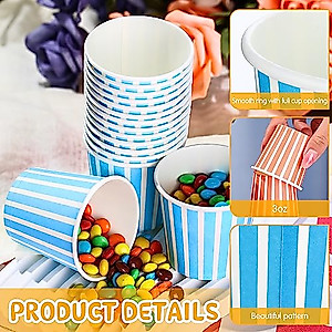 Dandat 1200 Pcs 3 oz Bathroom Paper Cups, Disposable Mouthwash Cups, Small Coffee Espresso Cup, Colorful Party Supplies for Snack, Dessert, BBQ, Picnic, Party, Home Events (Stripe)