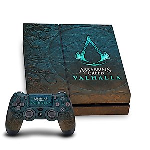 Head Case Designs Officially Licensed Assassin's Creed Logo Valhalla Key Art Vinyl Sticker Gaming Skin Decal Cover Compatible With Sony PlayStation 4 PS4 Console and DualShock 4 Controller Bundle