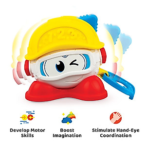 KiddoLab Kids Tape Measure - Pretend Paly Toys for Babies 6-12 Months - Wibble Wobble Toy with Pull String & Lock - Early Developmental Fine Motor Skills 12-18 Months Baby Toys