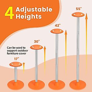 Tuszom Adjustable 2 Pack Boat Cover Support Pole with Straps, Storage Bag, Sandbag, and ABS Plastic Part