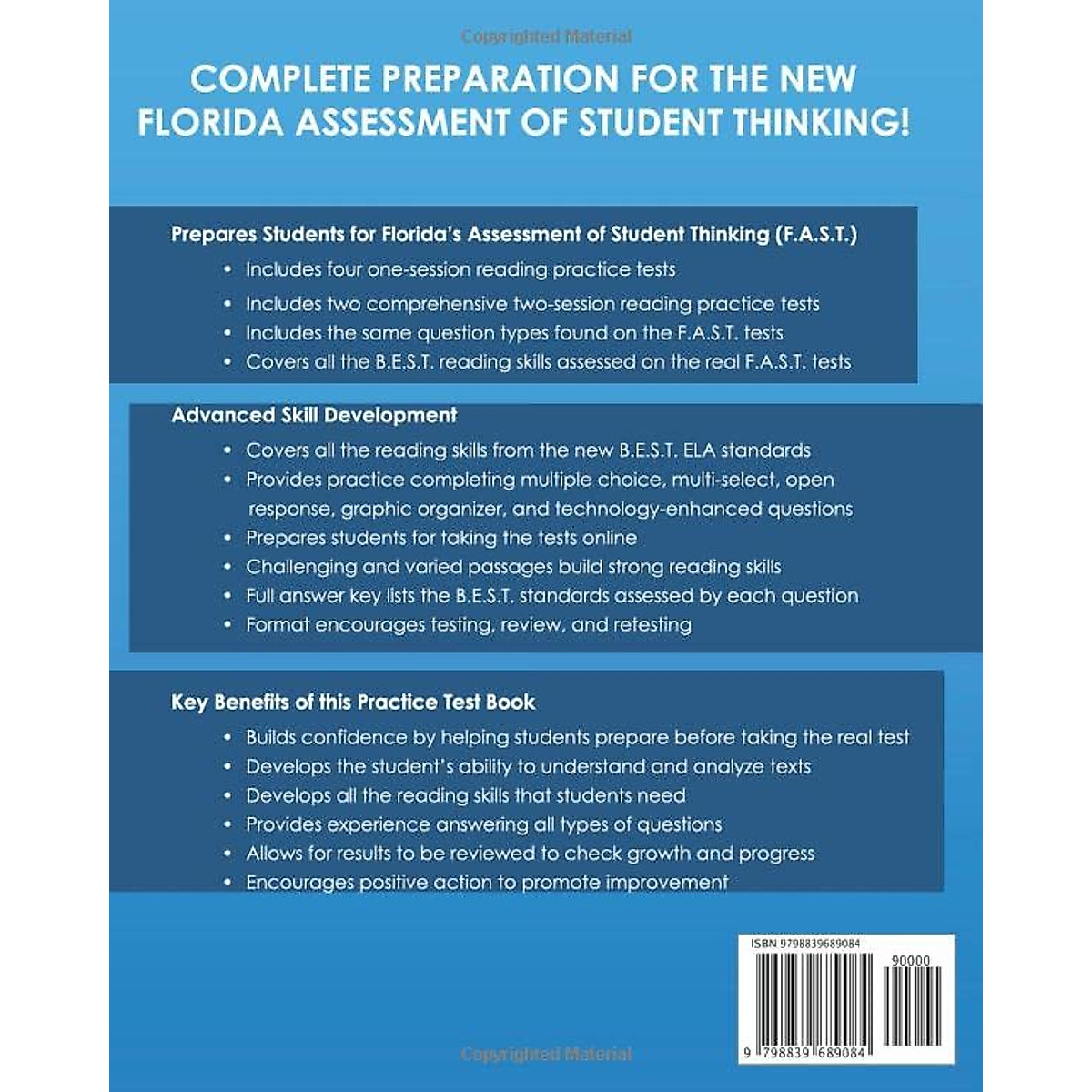 FLORIDA TEST PREP Ultimate Practice Test Book F.A.S.T. Reading Grade 4: Covers the New B.E.S.T. Standards