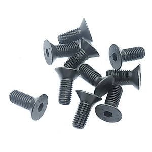 binifiMux 10pcs M10 Black Flat Hex Socekt Cap Bolts 10.9 Grade Alloy Steel (M10x25mm)