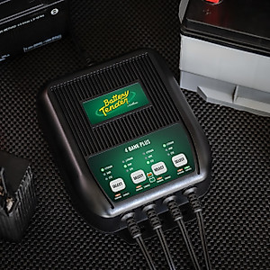 Battery Tender Plus 4 Bank Multibank Charger - 5 AMP (1.25 AMPs Per Bank) - Smart 12V Multi Battery Charger and Maintainer for Standard, AGM, and Lithium LiFePO4-022-0148-DL-WH