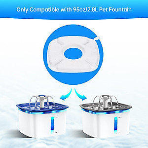 Vafrmii 4 Pack Replacement Filters & Replacement Pre-Filter Sponges for 67/95/135/85oz Automatic Pet Fountain, Cat Water Fountain Filters, Triple Filtration Dog Fountain Filter Replacement