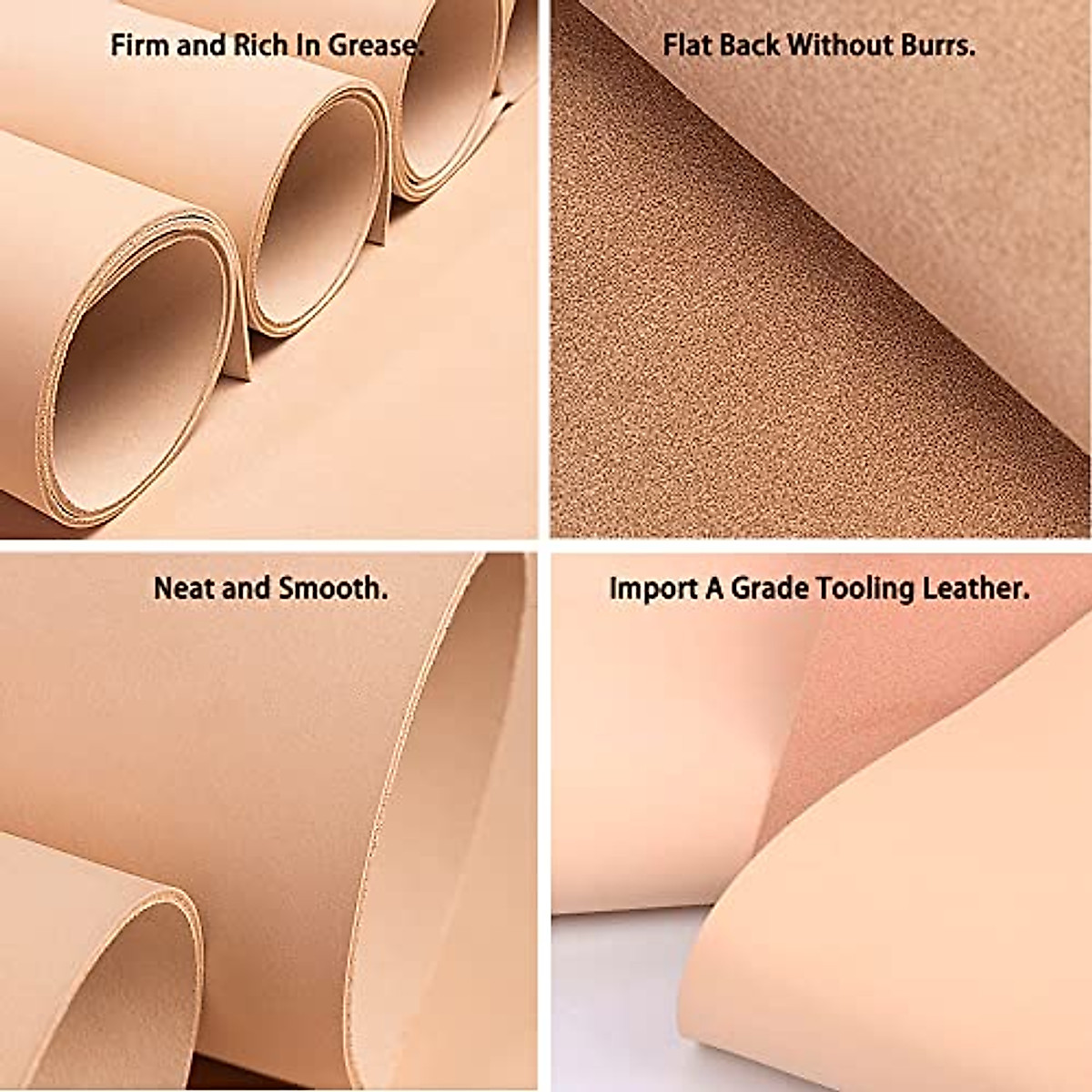 Muse Craft Flawless 12''X24'' 5-6oz Vegetable Tanned Leather Precut| Import A Grade Tooling Leather Hide 1.9-2.3mm| Full Grain Veg Tan Leather for Tooling, Carving, Dyeing, Embossing(12''x24'')