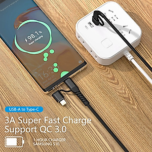 iPhone 15 Charging Cable 10ft 2Pack,USB C to USB C 60W 4-in-1 Fast Charger Cord for iPhone 15/14/13/12,for iPad Pro/Mini/Air,MacBook Pro,Samsung Galaxy(Black)