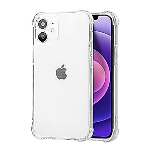technext020 for iPhone 12 Mini Clear Case, Shockproof Ultra Slim Fit Silicone iPhone 12 Mini Cover TPU Soft Gel Rubber Cover Shock Resistance Protective Back Bumper, Transparent