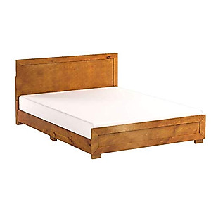 Camden Isle Oxford Platform Bed Frame | Modern Low-Profile Bed with Full Slat Support System – No Box Spring Needed, Easy Assembly | Oak, Queen