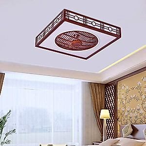 64W LED Ceiling Fans,Modern Acrylic Semi Flush Mount LED Invisible Ceiling Fan Lighting with Remote Control 3-Light Color and 3-Speed Changeable Enclosed Fandelier Timing Lamp (22.4 inch Round)