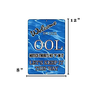 Rogue River Tactical Funny Swimming Pool Sign Metal Tin Sign Indoor Outdoor No Pee in Pool OOL Swim