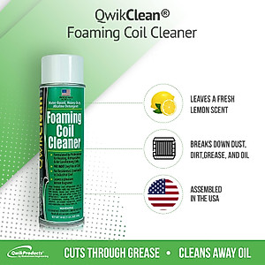 QwikProducts Foaming Coil Cleaner for AC Unit, Heating, Refrigerator, Air Conditioner No Rinse Coil Cleaner Spray Breaks Down Dirt, Dust, Grease, and Oil