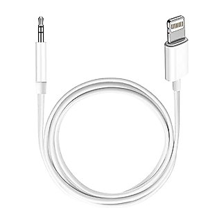 (Apple MFi Certified) iPhone AUX Cord for Car Stereo,Lightning to 1/8 Inch Audio Cable,3.3ft, Headphone Jack Adapter Male Aux Stereo Audio Cable Compatible for iPhone 14/13/12/11/XR/X/8/7 (White)