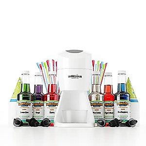 Hawaiian Shaved Ice S900A Shaved Ice and Snow Cone Machine with 6 Flavor Syrup Pack and Accessories