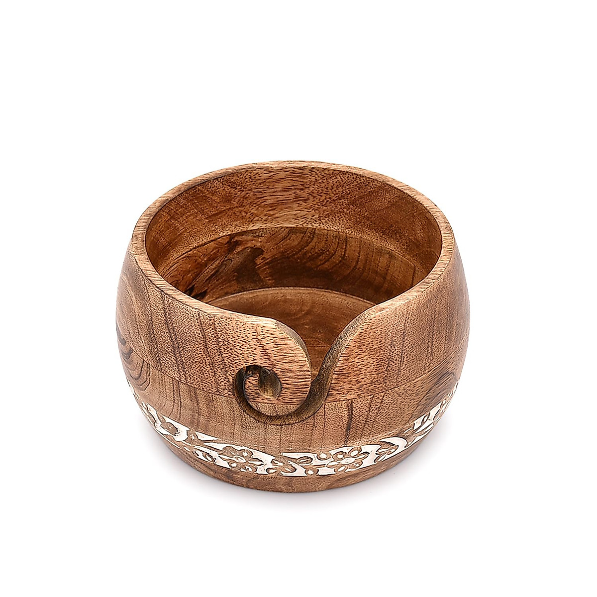 BHAVATU Yarn Storage Handmade Craft Knitting Bowl Storage Knitting and Crocheting Accessories Kit Organizer, Perfect for Mother's Day and Christmas Gift (7" x 7" x 4")