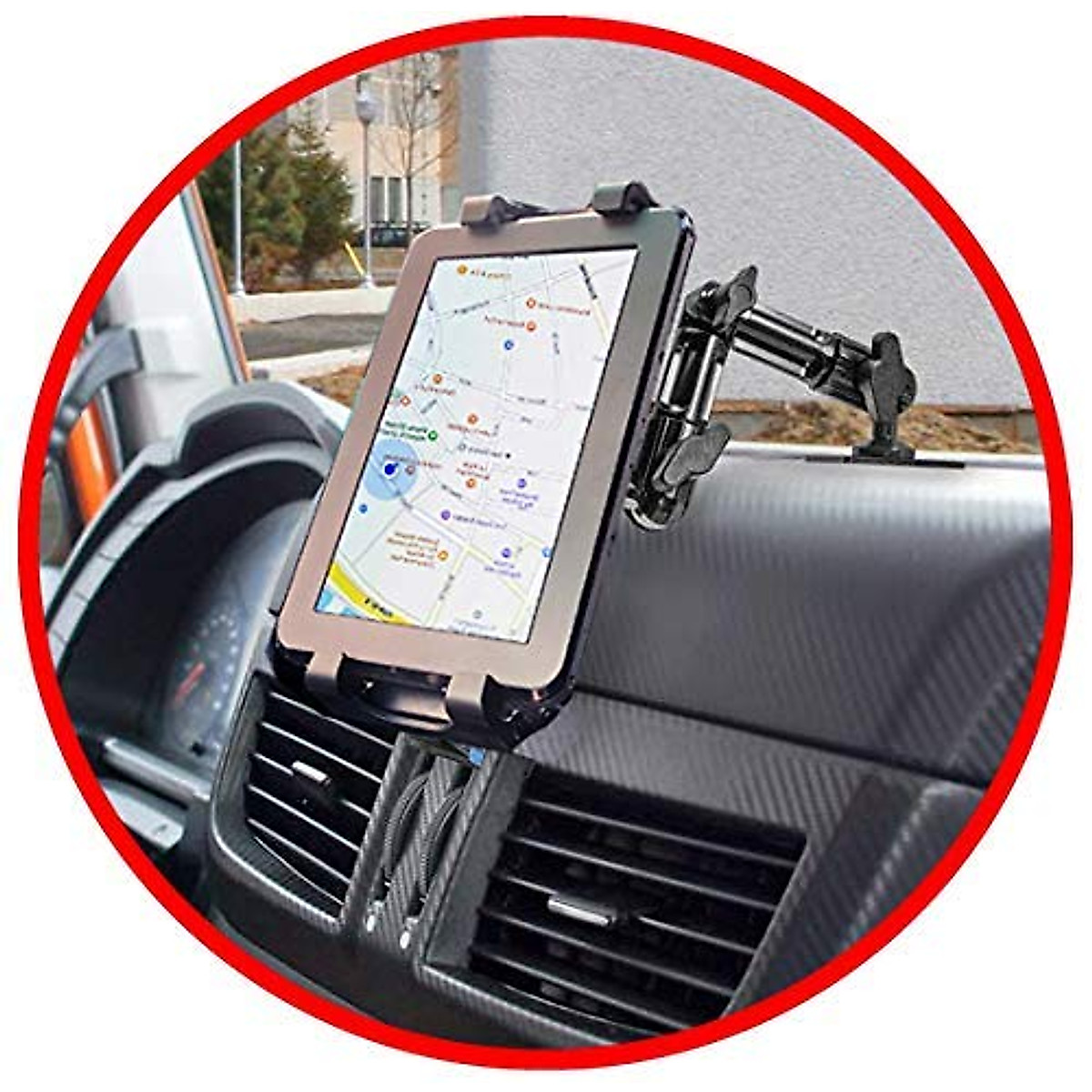 ChargerCity Universal ELD Drill Base Industrial Alloy Heavy Duty Metal Mount Holder for All Tablets and Smartphones Device Pro (All Generations)