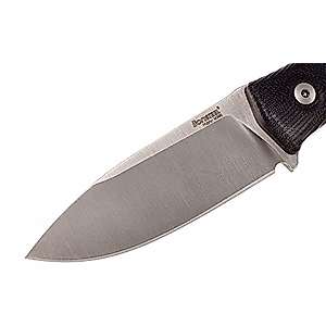 LionSTEEL M4 Fixed Blade Camping and Outdoor Knife, M390 Steel Hollow Grind Drop Point Blade, Black G10 Handle, Includes Double Stitched Leather Sheath