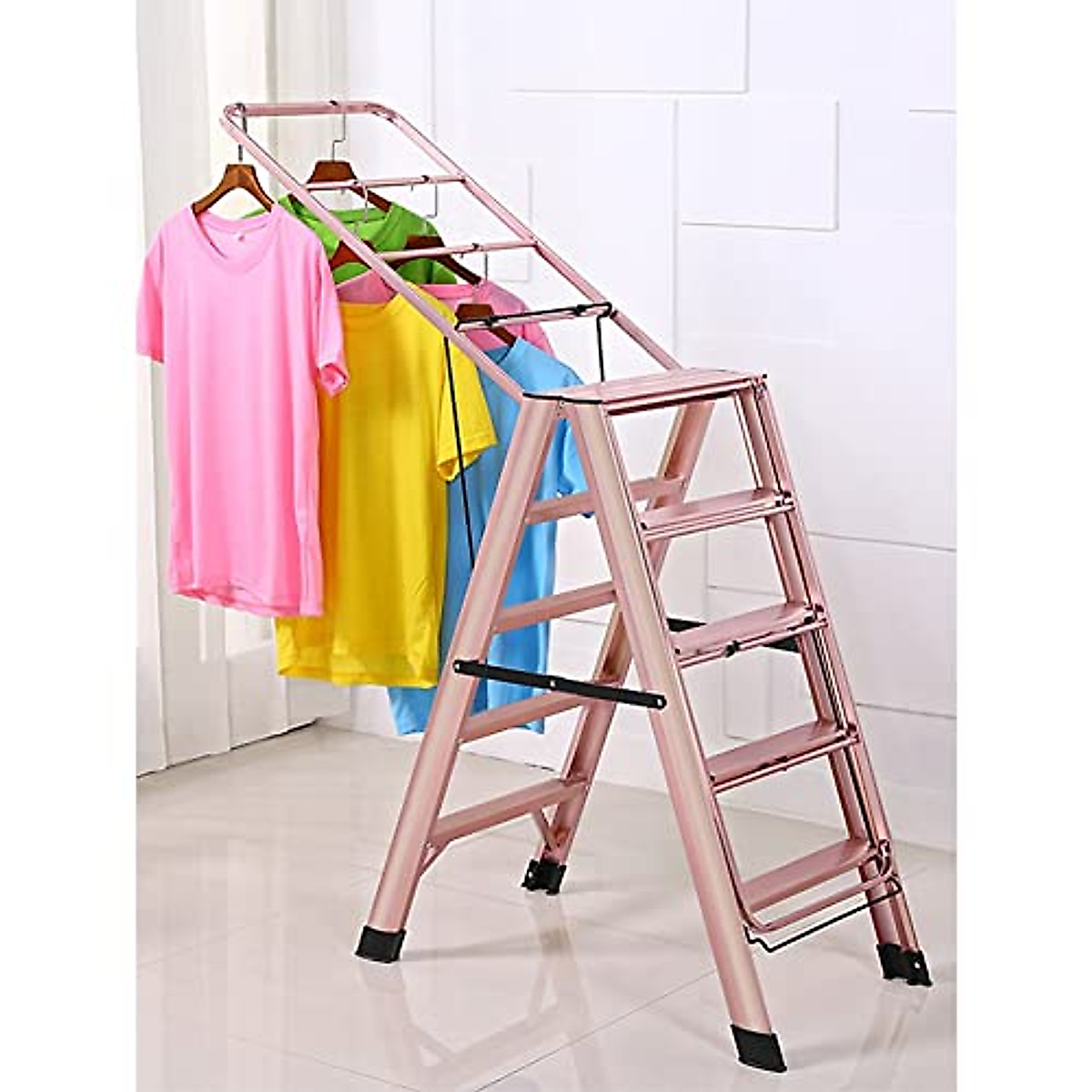 GRRICEPL Aluminum Alloy Clothes Drying Hanger Collapsible Clothes Drying Rack, Indoor Balcony Home Baby Clothes Drying Quilt Hanger for Easy Storage, No Assembly Needed (Color : B-50X15X80CM)