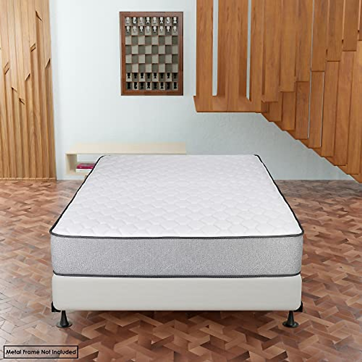Greaton 4.5-Inch Full XL Box Spring/Foundation-Easy Simple Assembly, Durable Strong Wood Structure for Pressure Relief, Mattress Support System, Compact Size for Tight Spaces, White