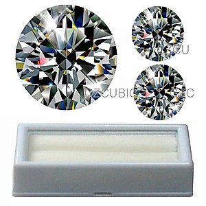 Cubic Zirconia Round shape 16.00 MM 15.00 CT size 1 pc + 6.50 MM 1 CT size 2 pcs +1 FREE BOX for CZ set