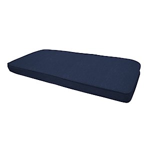 Honeycomb Outdoor Cushion 42" W x 18.5" D x 2.5" T, Textured Solid Indigo Blue Loveseat Bench Cushion