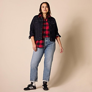 Amazon Essentials Women's Jean Jacket (Available in Plus Size), Rinse Wash, X-Large
