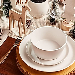 Stone Lain Stoneware Dinnerware Set, Service For 8, White Speckled