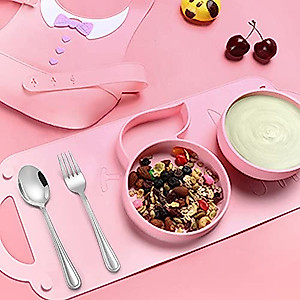 LIANYU 10-Piece Children Silverware Set, Kids Forks and Spoons Silverware Set, Stainless Steel Toddler Utensils Flatware Set, Child Cutlery Set for Home Preschools, Dishwasher Safe