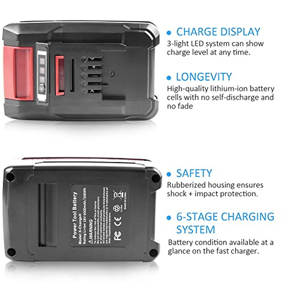 High-Output 6.0Ah 18V Battery for Einhell Power X-Change 18-Volt Power Tools 4511396 4511437neu 4511437OVP PXBP-300 PXBP-600 PX-BAT52 Garden Tool Battery