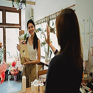 Ecicdo 50 Pieces 5x3x8 Inches Kraft Paper Gift Bags with Handles, Small Paper Bags with Handles, Paper Party Favor Bags