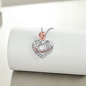 POPKIMI Mothers Day Gifts for Grandma 925 Sterling Silver Grandma Necklace Birthday Gifts for Grandma Grandma Jewelry