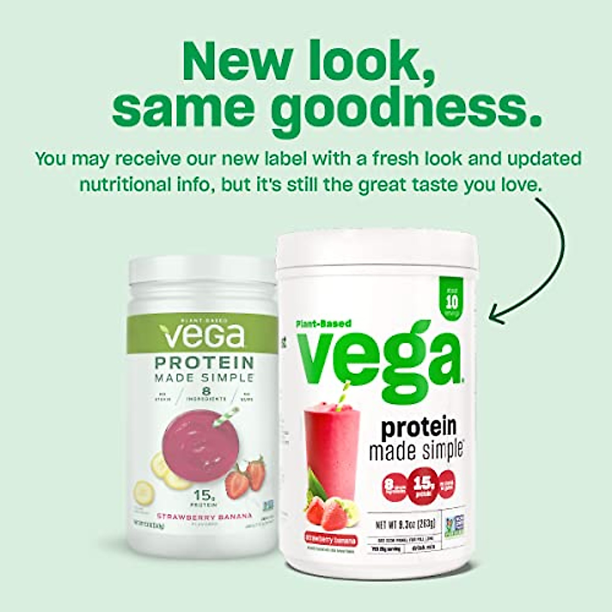 Vega Protein Made Simple Protein Powder, Vanilla - Stevia Free, Vegan, Plant Based, Healthy, Gluten Free, Pea Protein for Women and Men, 9.2 oz (Packaging May Vary)