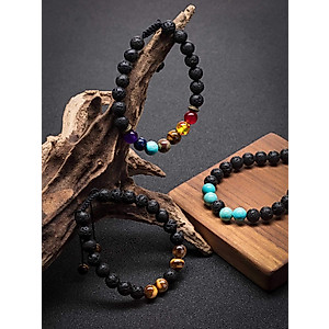 Tatuo Essential Oil Bracelet for Men Valentine's Day Birthday Gifts Diffuser Stone Lava Beads Bracelets for Aromatherapy